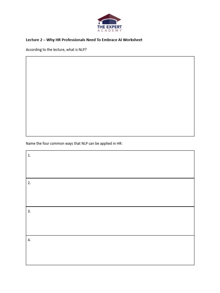 L2 Why HR Professionals Need To Embrace AI Worksheet | PDF