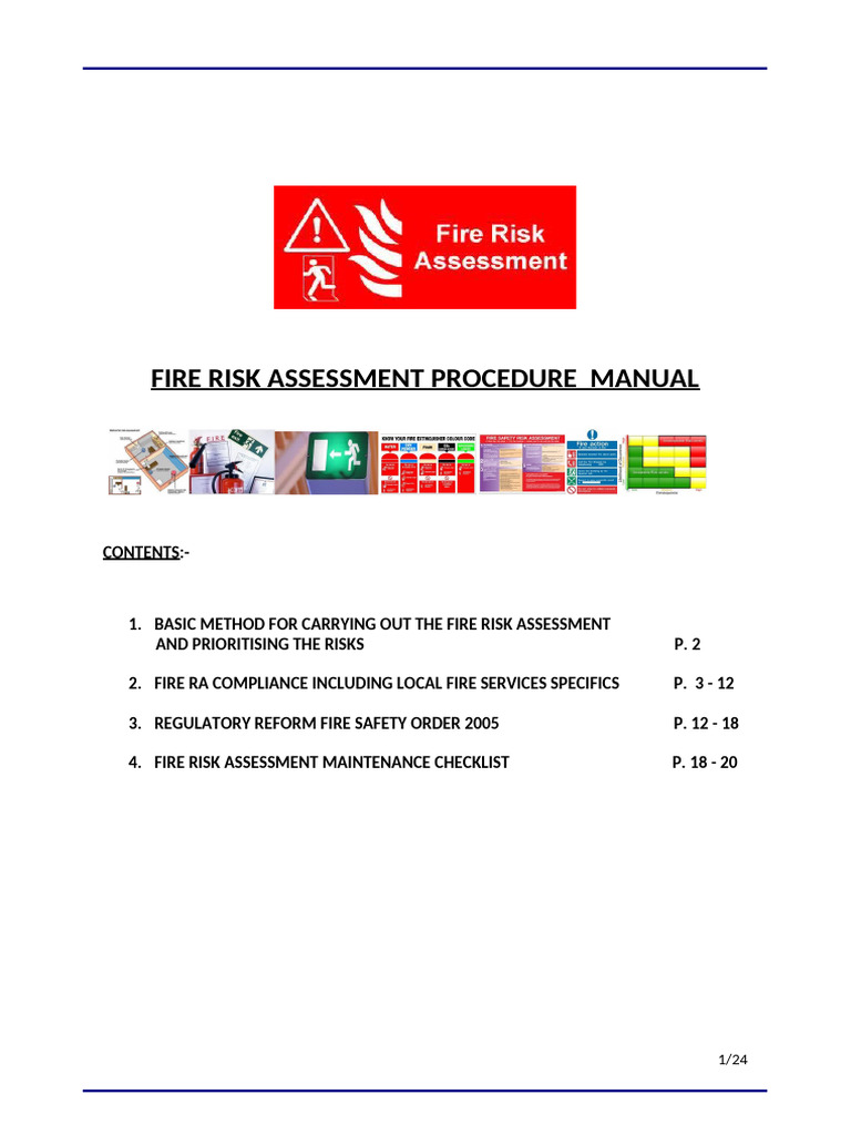 1 FIRE RA PROCEDURE MANUAL | PDF | Fires | Fire Safety