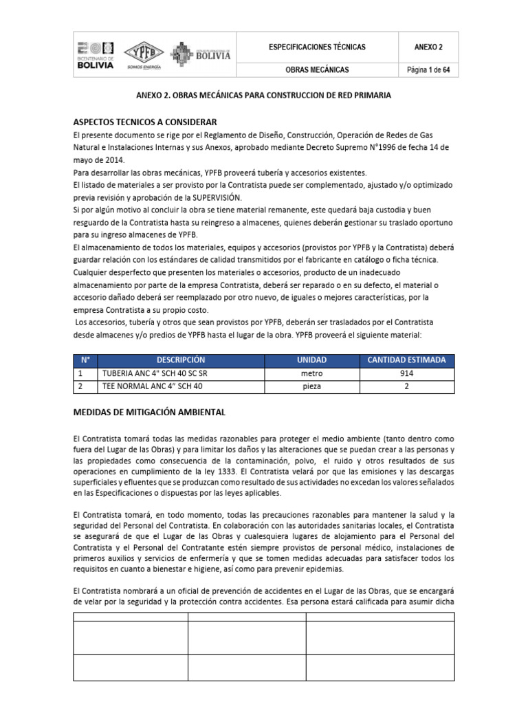 Anexo 2 - Obras Mecánicas Rp Variante Vinto 577 | PDF | Tubería (transporte de fluidos) | Soldadura
