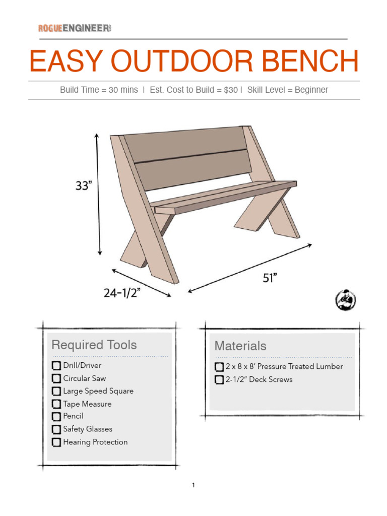 DIY-Easy-Outdoor-Bench-Plans-Printable-PDF | PDF