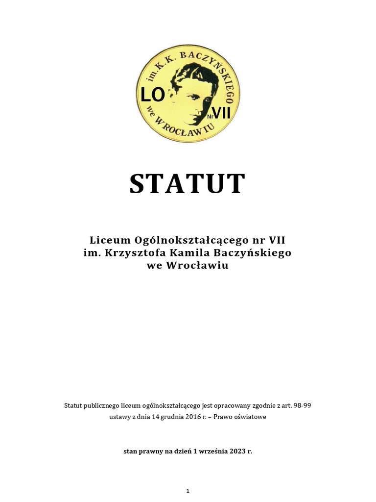 Statut LO VII 1.09.2023 1 | PDF
