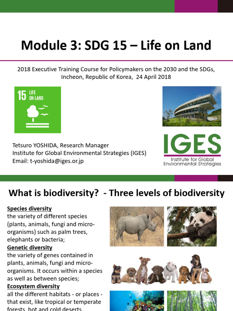 4053module 3 SDG 15 - Tetsuro Yoshida (IGES) | PDF | Natural Environment | Sustainable Development