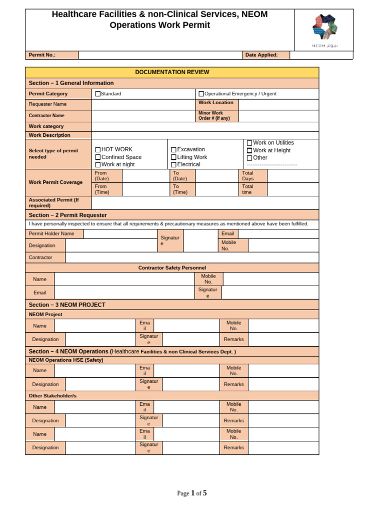 Work Permit V3 | PDF | Safety | Occupational Safety And Health