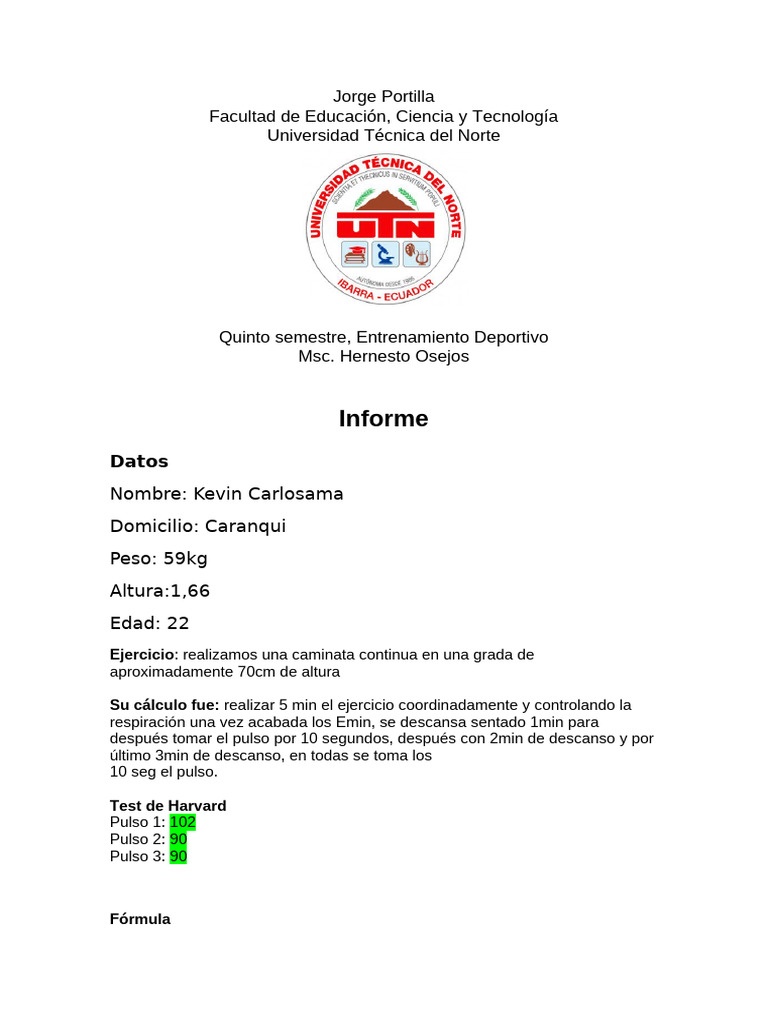 test de harvard | PDF