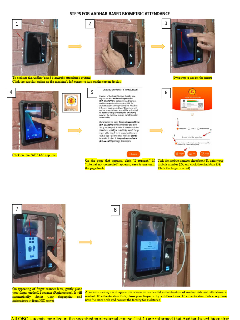 STEPS FOR AADHAR Attendance - English | PDF | Security Technology | Software