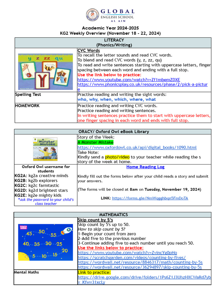 1731643351037-KG2_T1_WK13_Weekly_Overview.docx-1 | PDF | Literacy | Learning