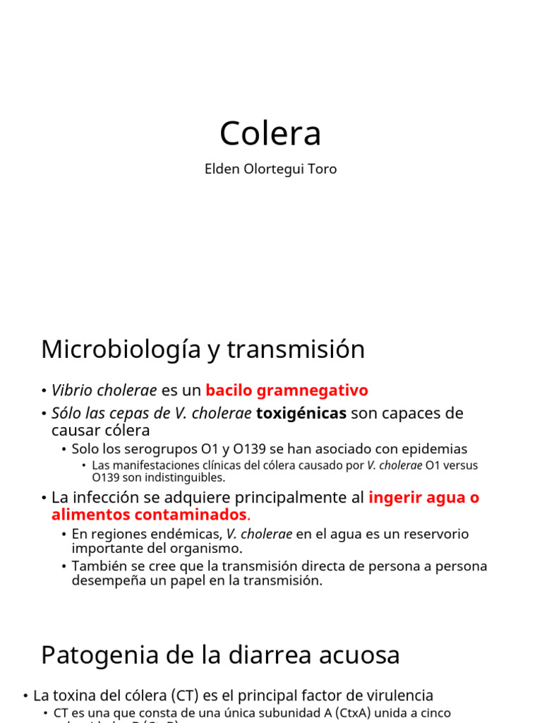 Colera | PDF | Diarrea | Cólera