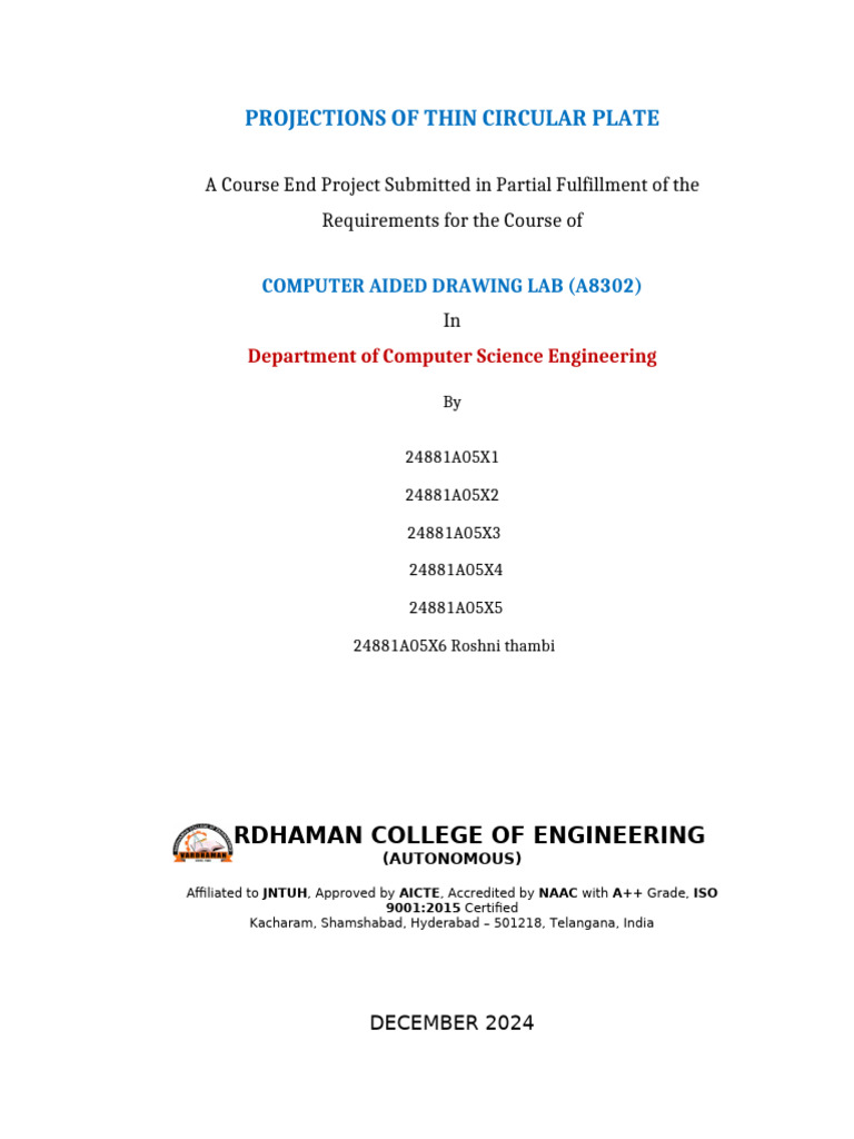Cad Cep - Report Template - Cse | PDF | Ellipse | Geometry