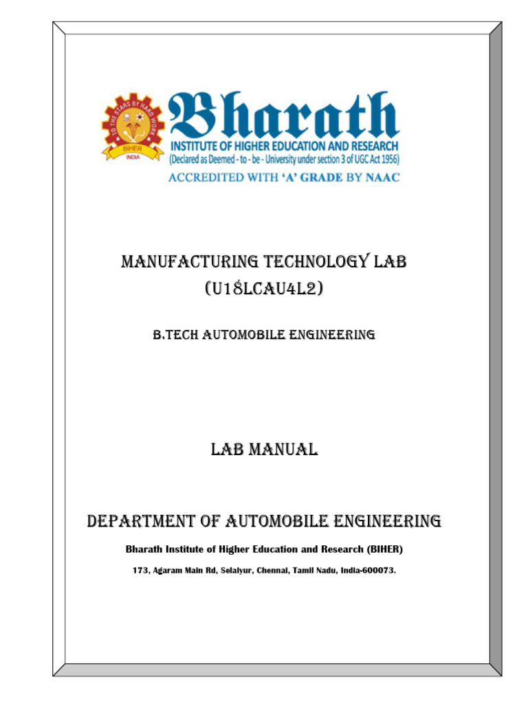 Manufacturing Technology Lab | PDF | Gear | Grinding (Abrasive Cutting)
