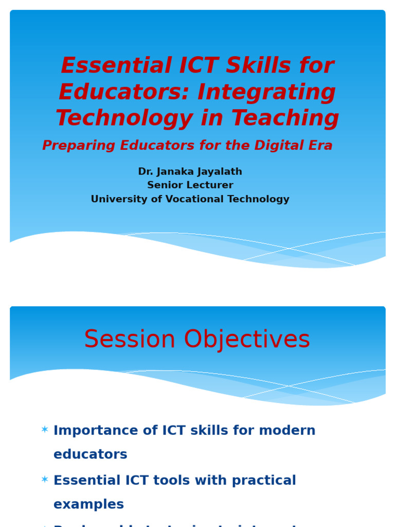 Essential ICT Skills For Educators | PDF | Educational Technology | Teachers