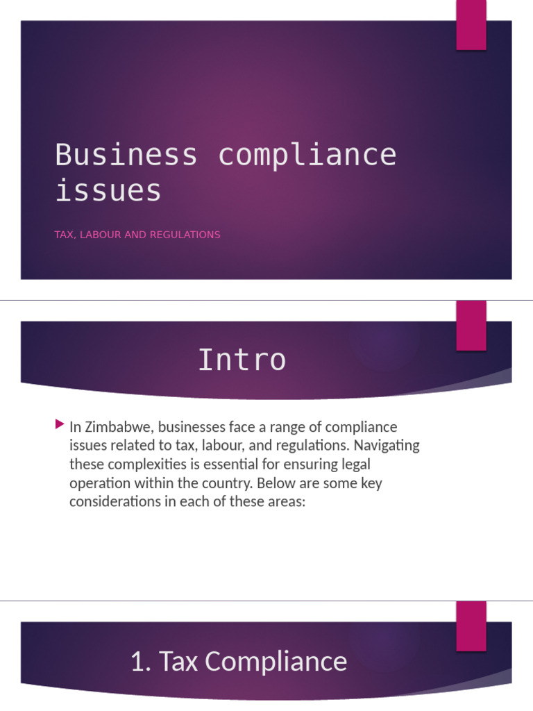 Business Compliance Issues Presentation Group 2 | PDF | Employment | Taxes