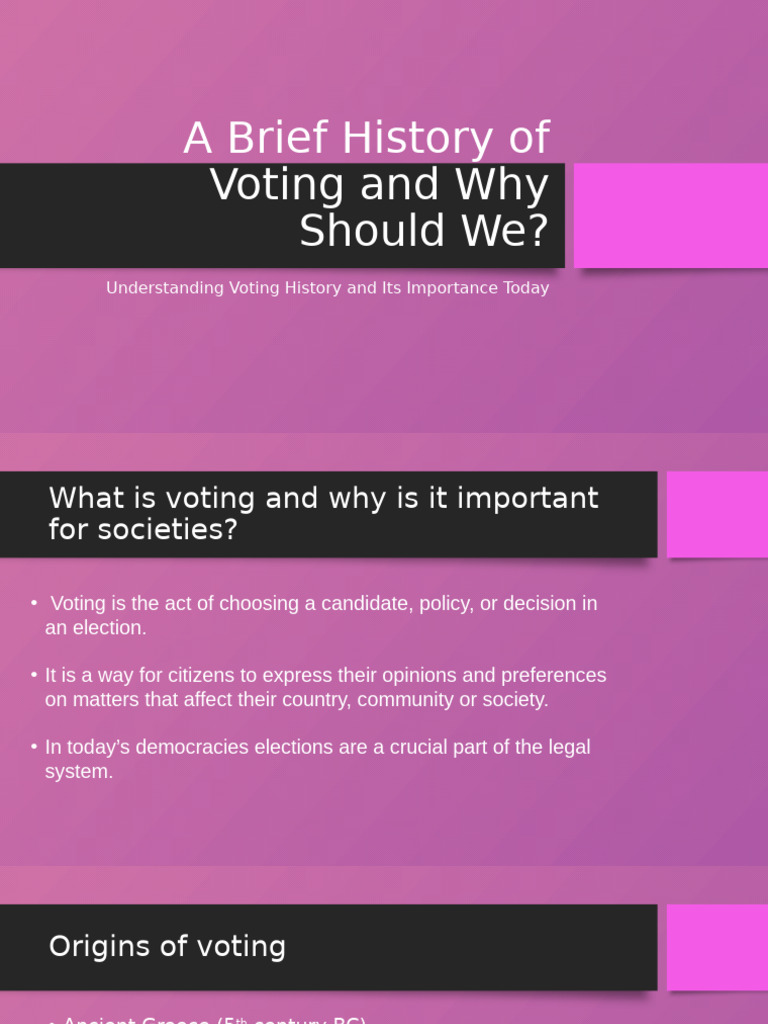 A Brief History of Voting and Why Should We | PDF | Elections | Voting