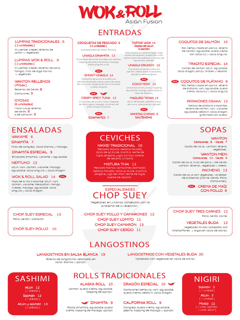 Wok&Roll Menu | PDF | Curry | Cilantro