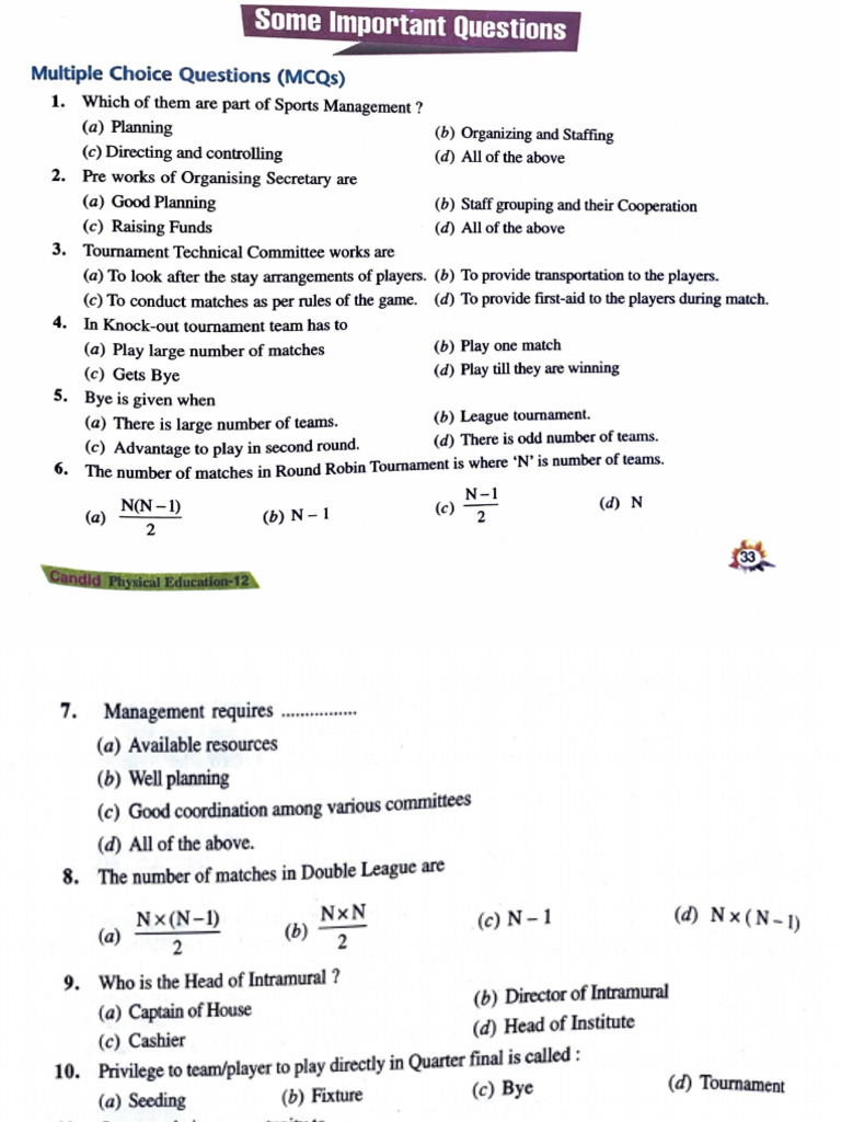 Unit 1 - Management of Sporting Events | PDF