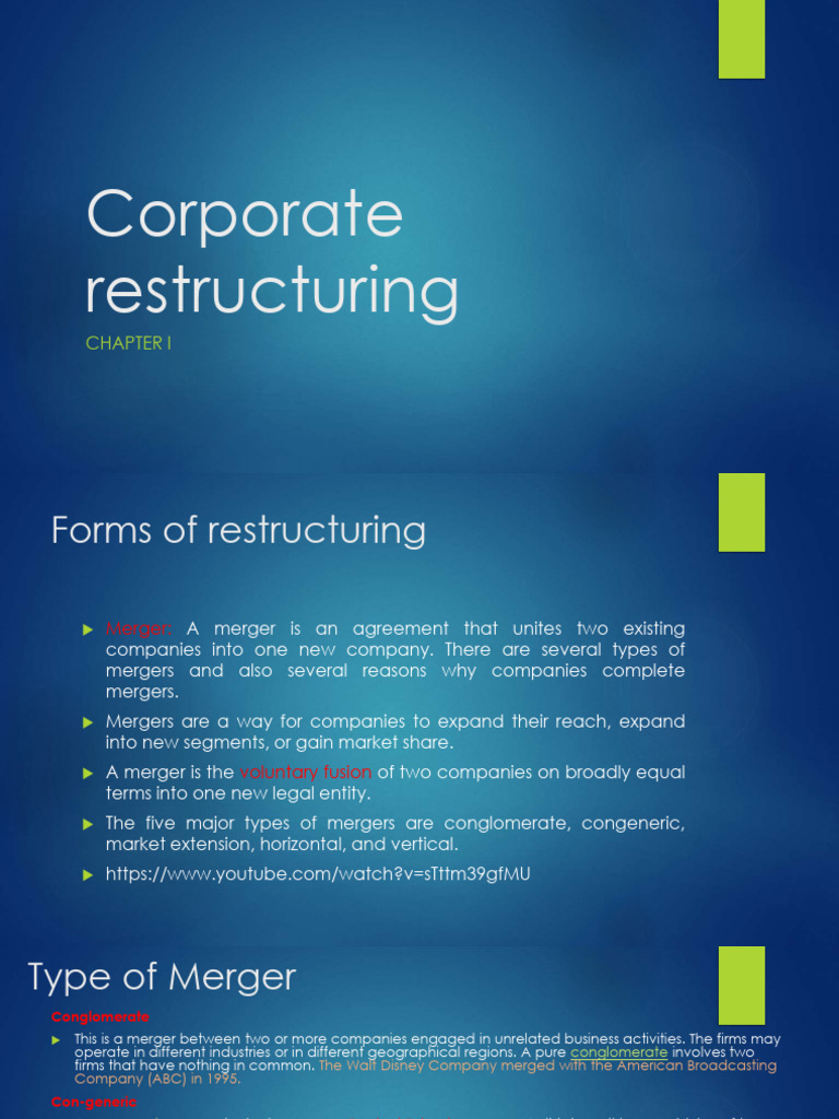 3.corporate Restructuring | PDF | Takeover | Mergers And Acquisitions