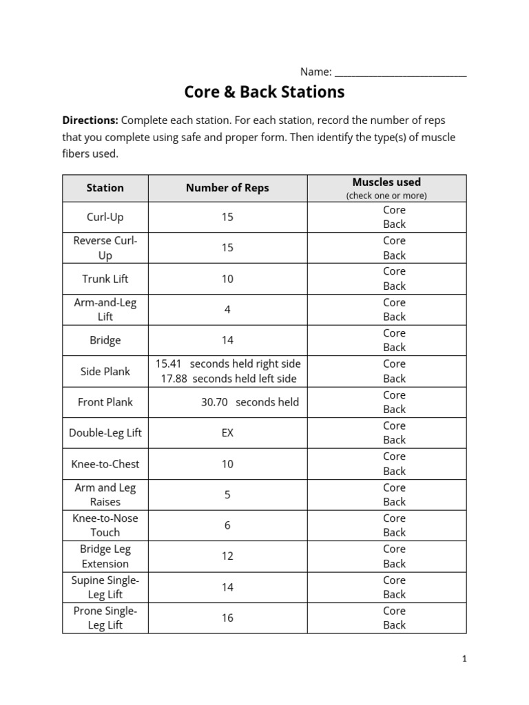 7 - 8 - Core & Back Stations | PDF | Anatomical Terms Of Motion ...