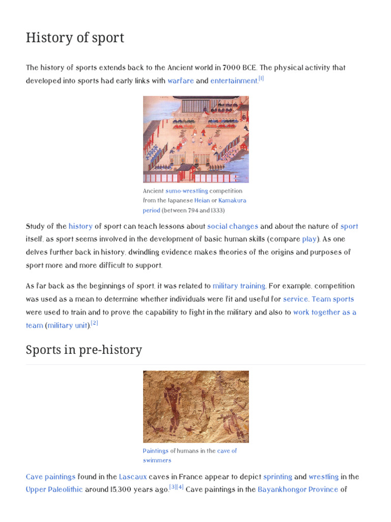 History of Sport - Wikipedia | PDF