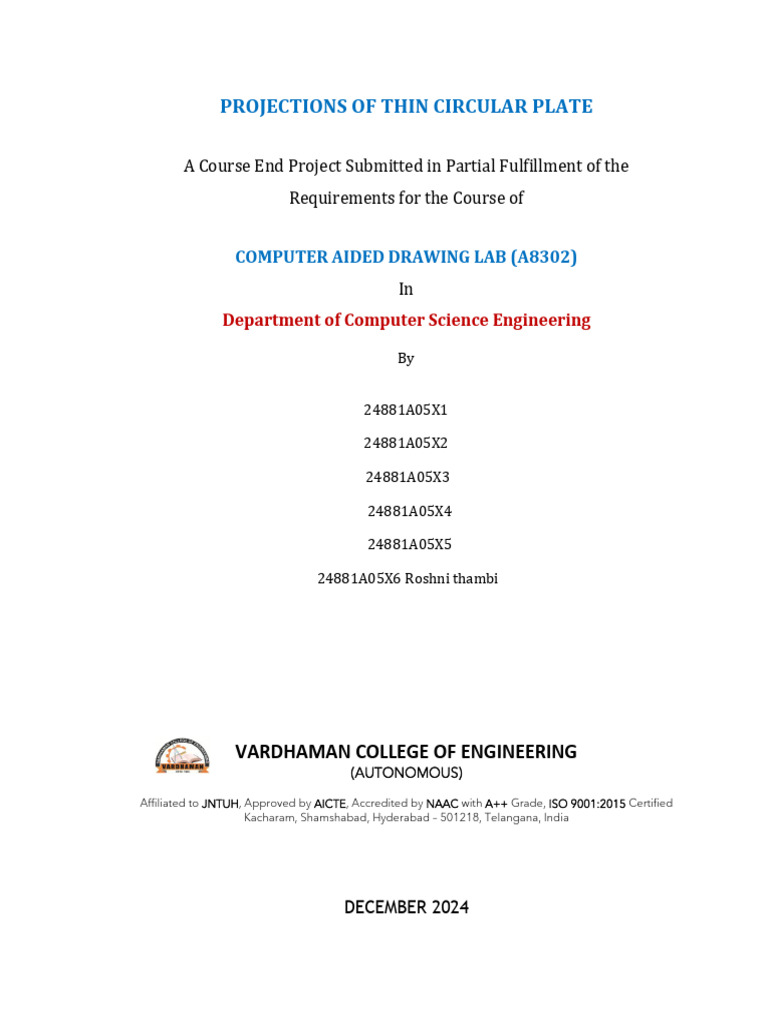 CAD CEP - REPORT TEMPLATE_CSE[1] | PDF | Ellipse | Geometry
