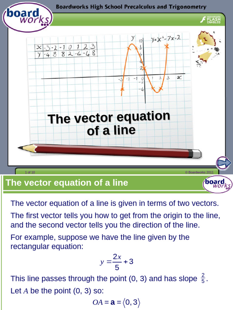 The Vector Equation of A Line | PDF | Euclidean Vector | Line (Geometry)