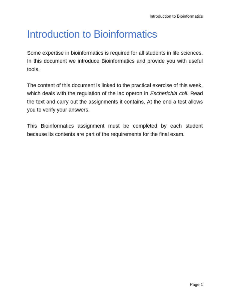 Bioinformatics Module Final Version-Word | PDF | Open Reading Frame ...