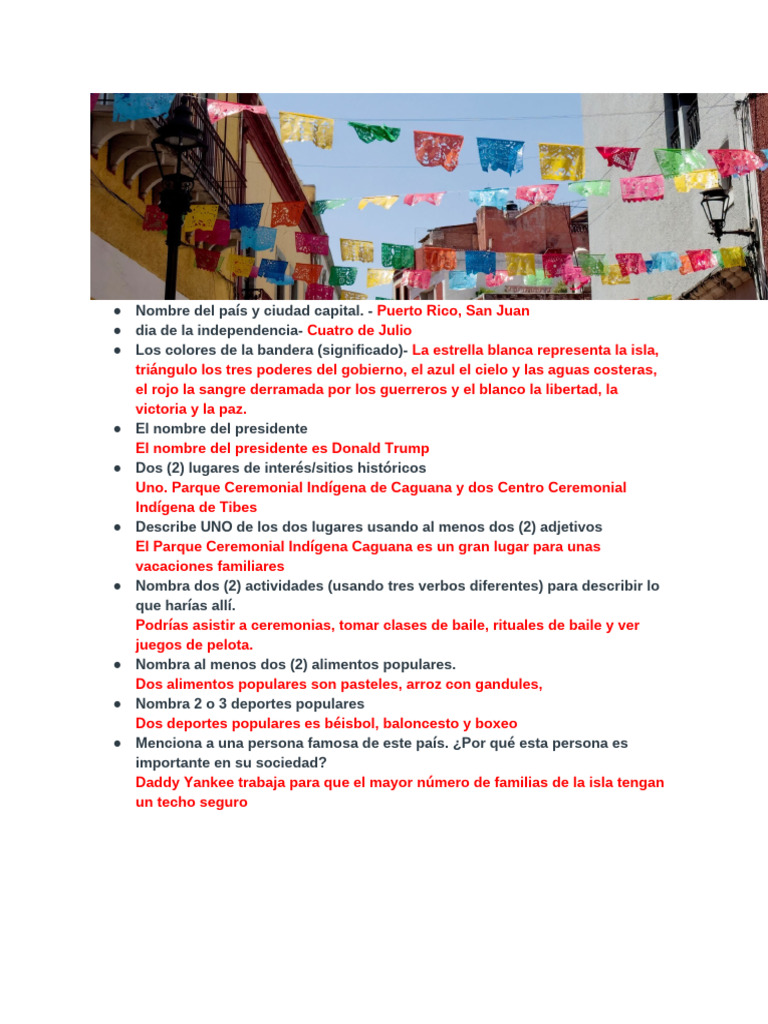 Living Languages Culture Portfolio - Puerto Rico | PDF