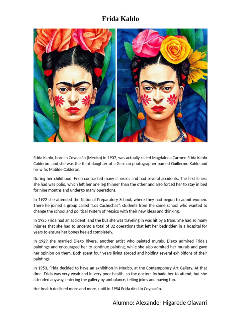 Frida Kahlo: Life, Art, and Legacy | PDF
