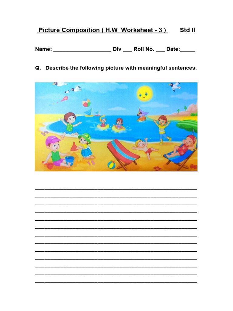STD 2 Picture Composition Worksheet 3 December 2023 | PDF
