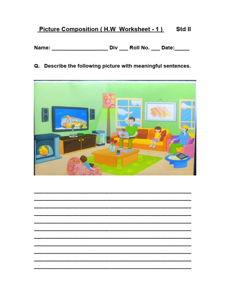 STD 2 Picture Composition Worksheet 1 December 2023 | PDF