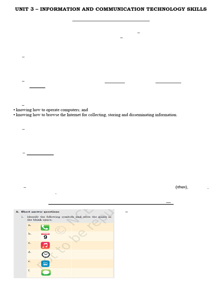 Unit 3 - Ict Skills-1 | PDF | Input/Output | Computer Data Storage