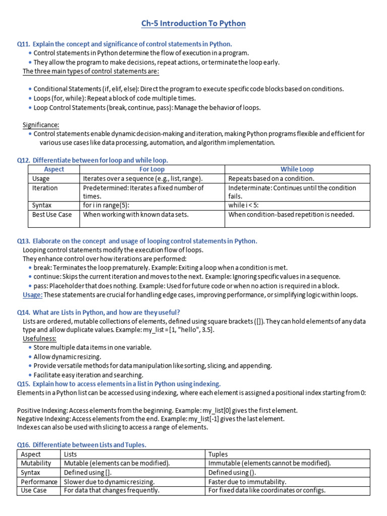 Python Q11 to Q20 | PDF | Control Flow | Python (Programming Language)