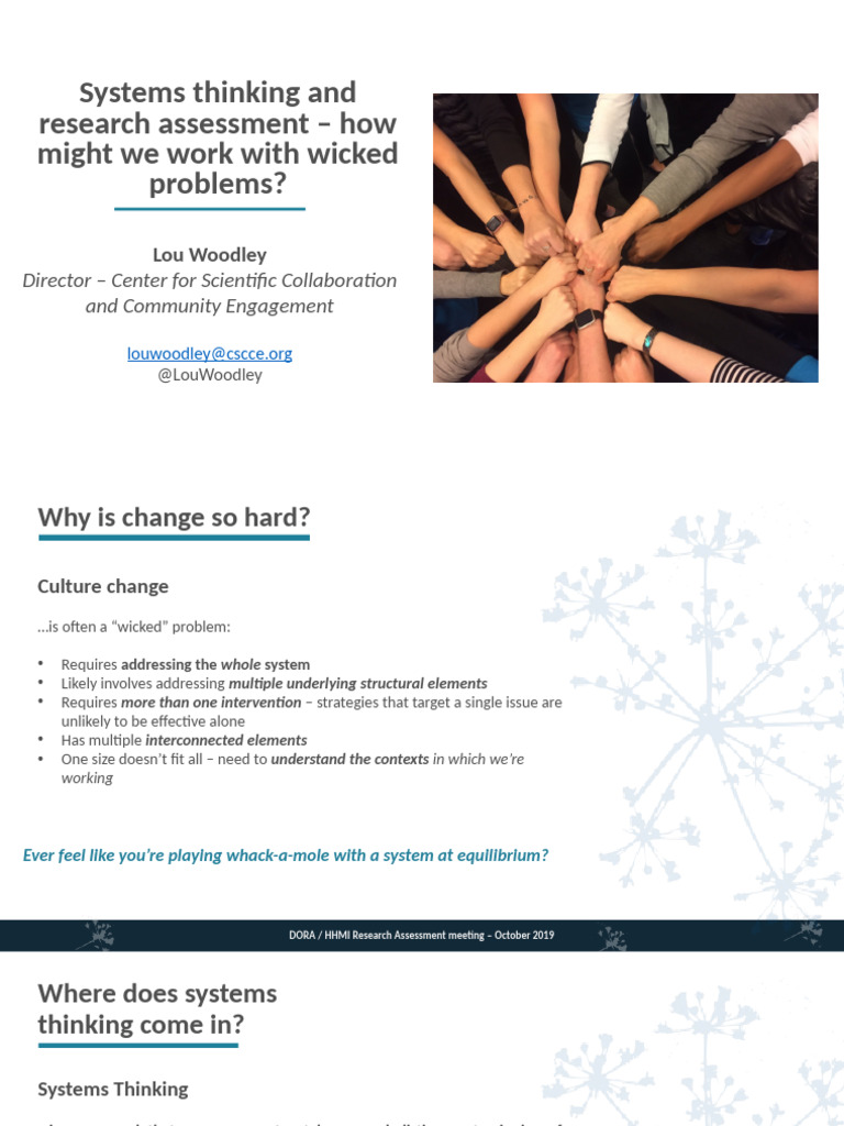 HHMI Systems Thinking Slides | PDF | Psychology | Cognition