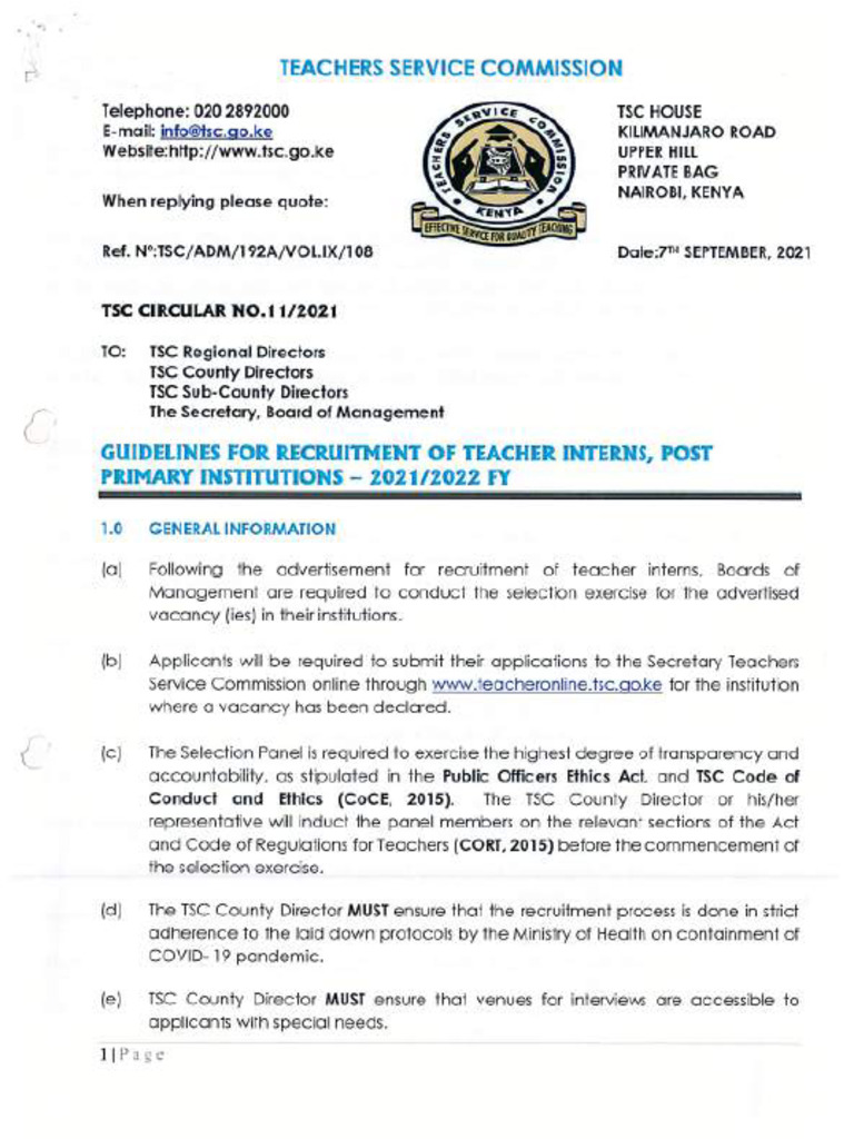GUIDELINES POST PRIMARY 2021 | PDF
