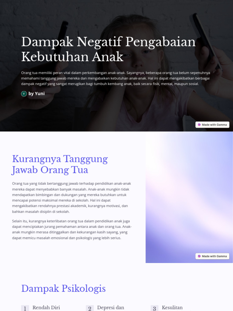 Dampak Negatif Pengabaian Kebutuhan Anak | PDF