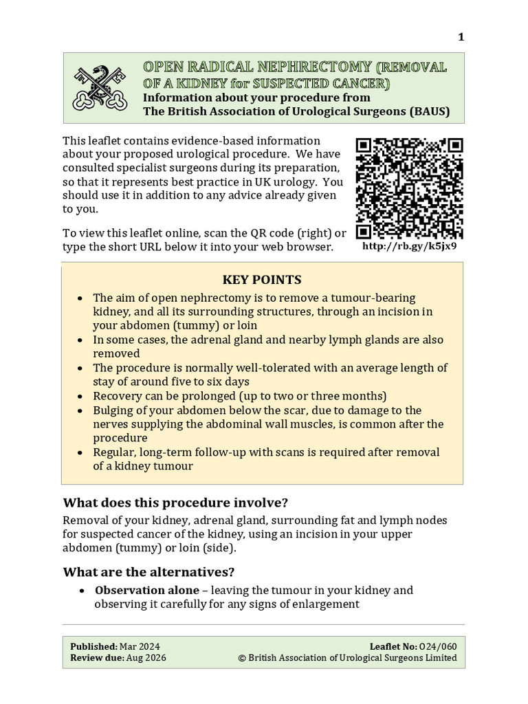 Radical Nephrectomy Open | PDF | Surgery | Medical Specialties