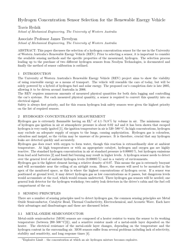 Thydzik Conf Hydrogen Concentration Sensor Selection For The Renewable ...