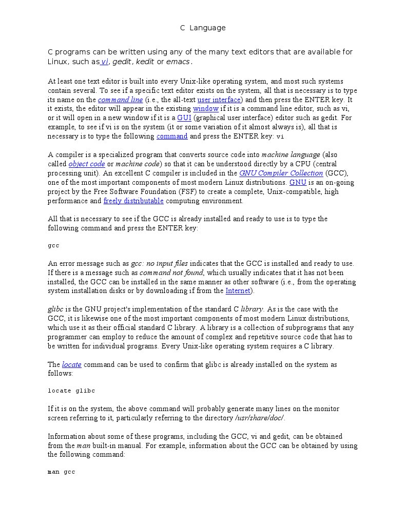 C Language | PDF | Source Code | Linux