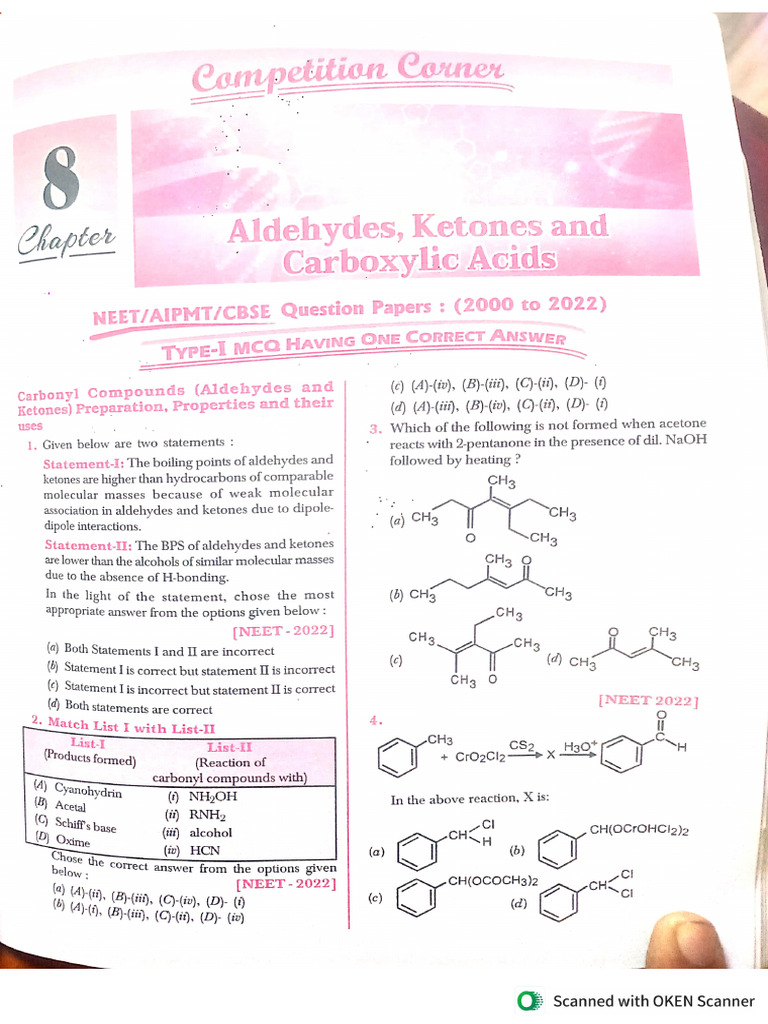 Aldehyde and Ketone Mcqs | PDF