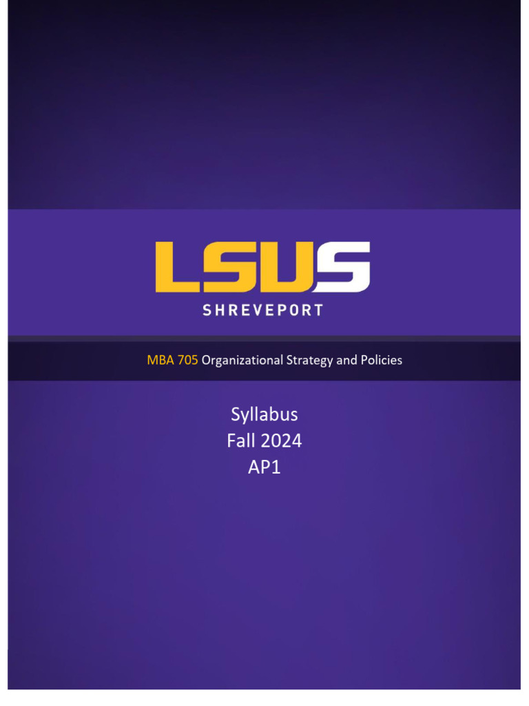 MBA 705-51601 Syllabus - Fowler - 2024 | PDF | Academic Dishonesty ...