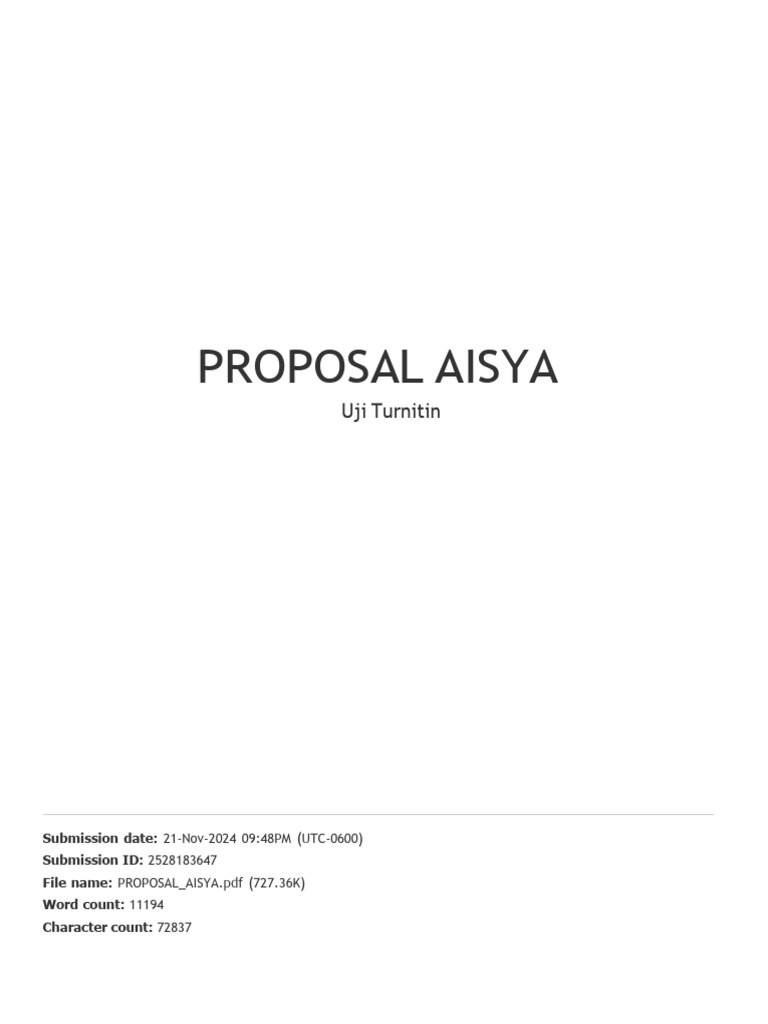 PROPOSAL AISYA-1 | PDF