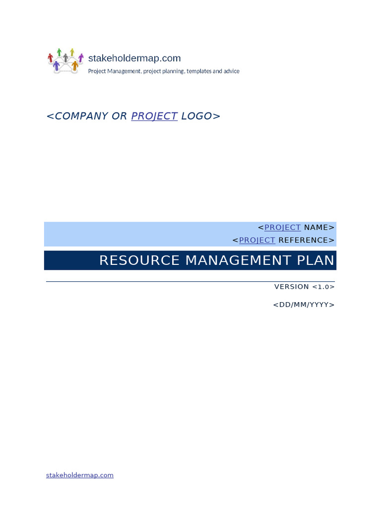 Resource Management Plan Template | PDF | Software Engineering | Software