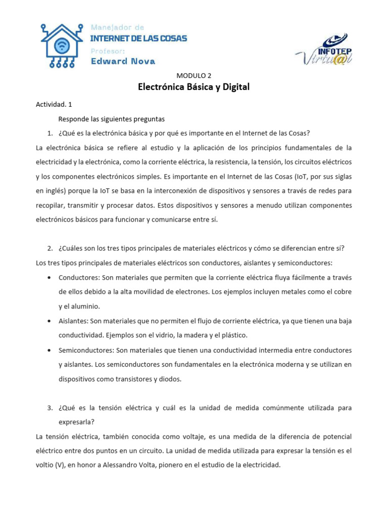 Módulo 2 Actividad 1 | PDF | Electrónica | Circuito integrado
