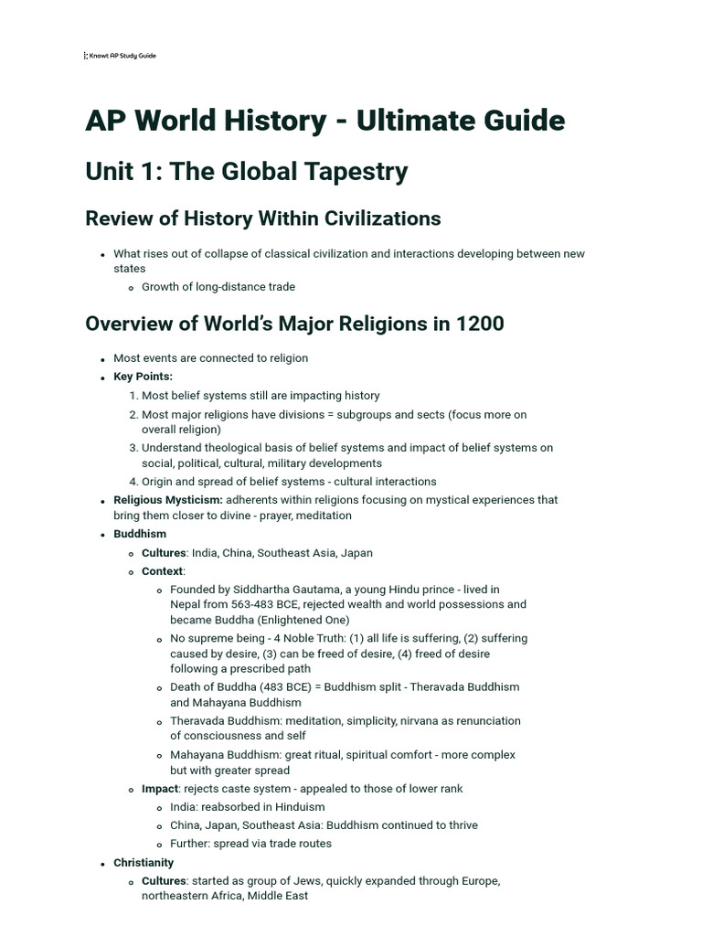 AP World History: Global Tapestry Guide | PDF | Qing Dynasty | Spanish ...