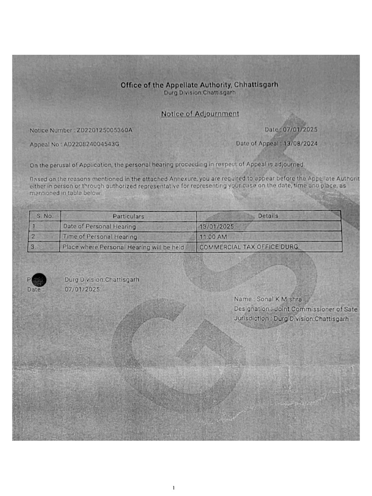 Notice of Adjournment | PDF