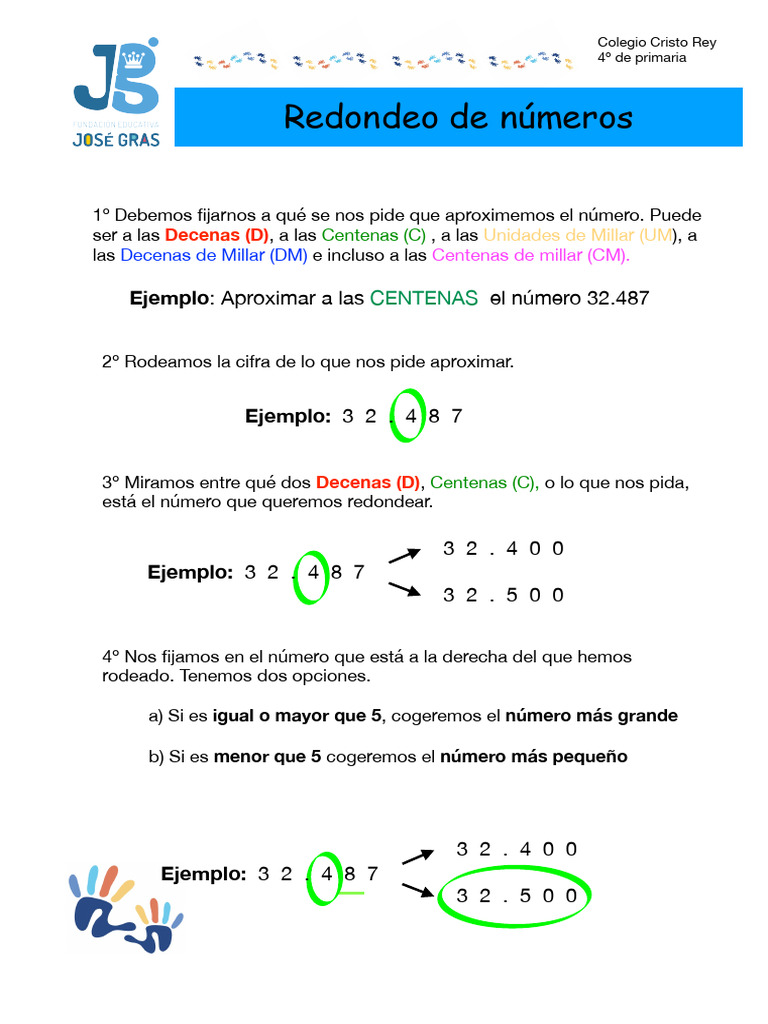 Redondeo de Números para Primaria | PDF
