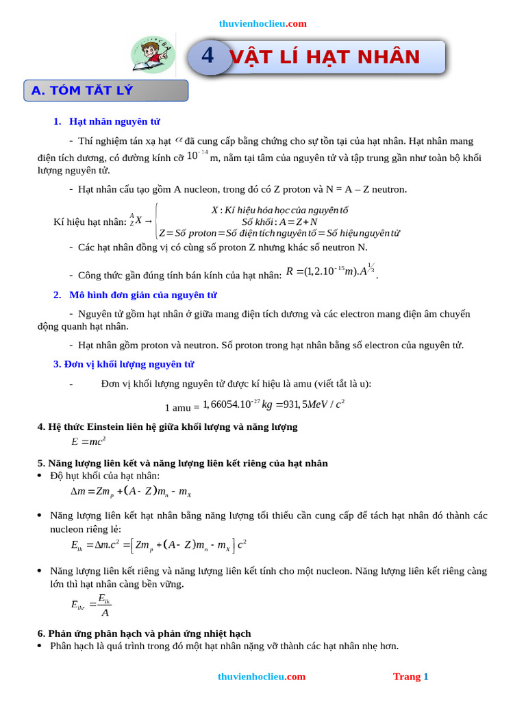 Chuyen de Vat Li Hat Nhan On Thi TN THPT | PDF