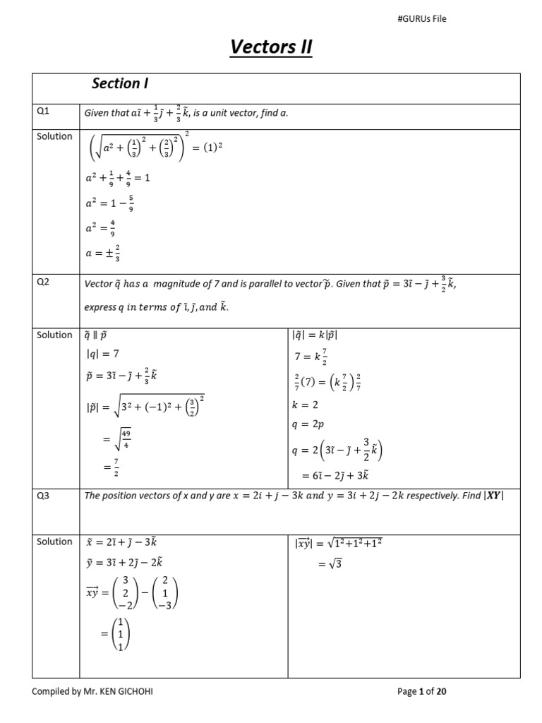 3.11 Vectors II by MS | PDF | Euclidean Geometry | Mathematical Objects