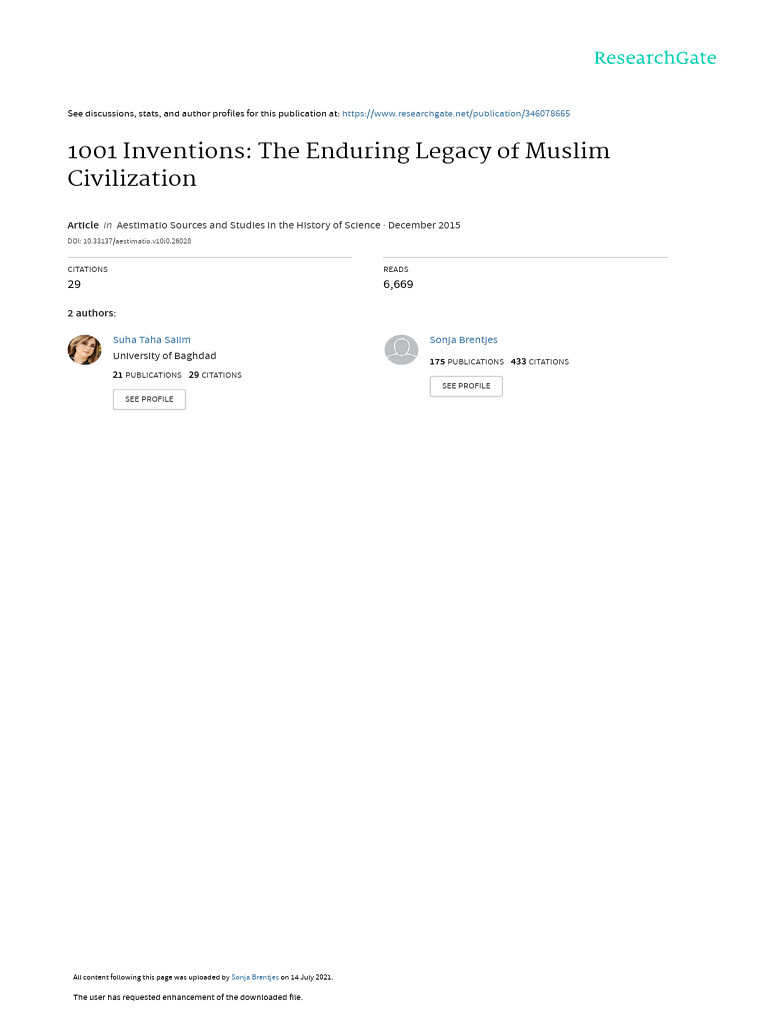 Review of 1001 Inventions | PDF | Al Andalus | Science