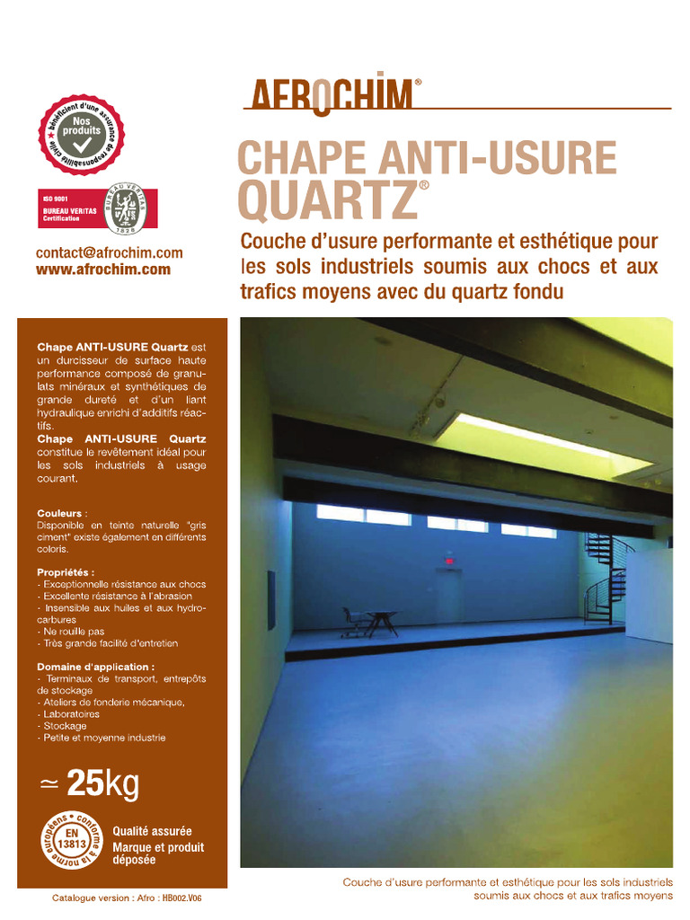 Fiche Technique Chape Anti-Usure Quartz Coloree | PDF