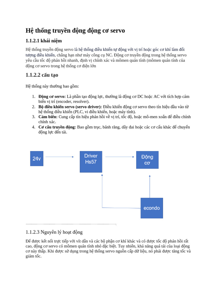 Hệ Thống Truyền Động Động Cơ Servo | PDF