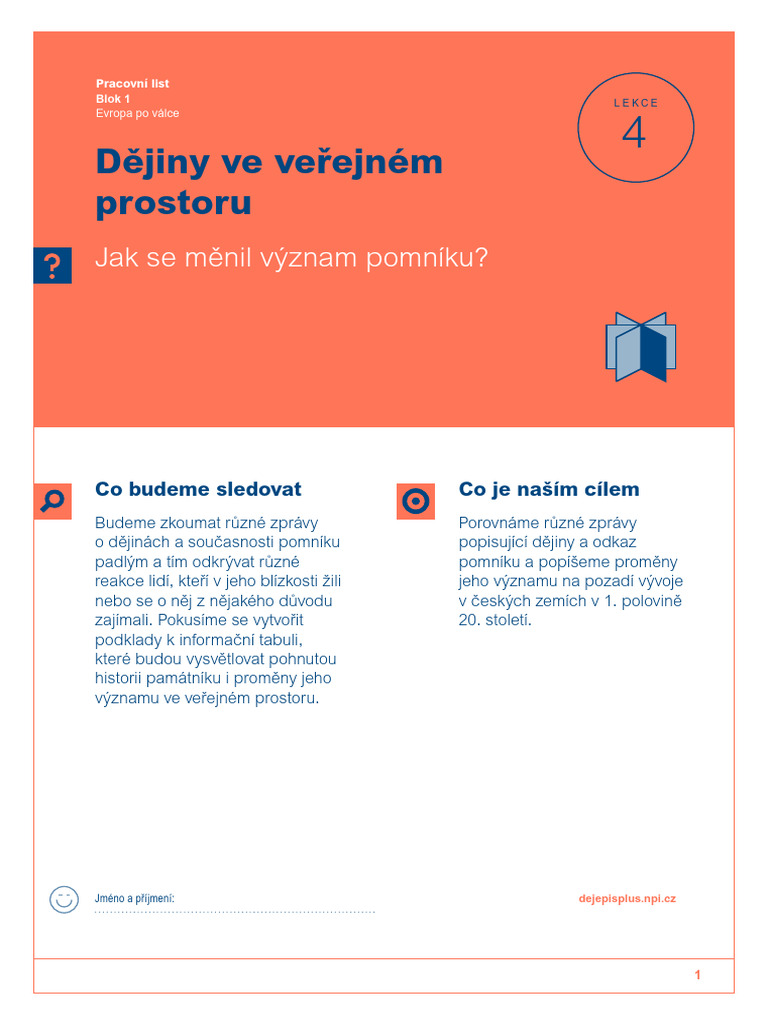 Blok 1 - Lekce 4 - Dejiny Ve Verejnem Prostoru - PL - Final2022 | PDF